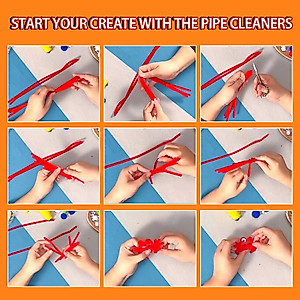 Aoibrloy 200 Pieces Pipe Cleaners Craft Supplies, Multi-Color Chenille Stems Craft Pipe Cleaners Bulk for DIY Art and Craft Projects, 12inch x 6mm