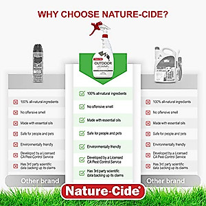 Nature-Cide Outdoor. Insecticide and Repellent. All Natural Pest Repellent, Roach, Spider, Mosquito and Ant Spray to Keep Your Home Safe. No Strong Odor. 32 oz