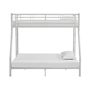 Walker Edison Dunning Urban Industrial Twin over Double Metal Bunk Bed, Twin over Double, White