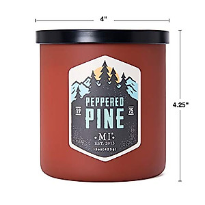 Manly Indulgence Peppered Pine Scented Jar Candle for Men, 2 Cotton Wick, All American Collection, Red, 15 oz - Up to 60 Hours Burn, Soy Blend Wax, USA Poured (Pack of 3)