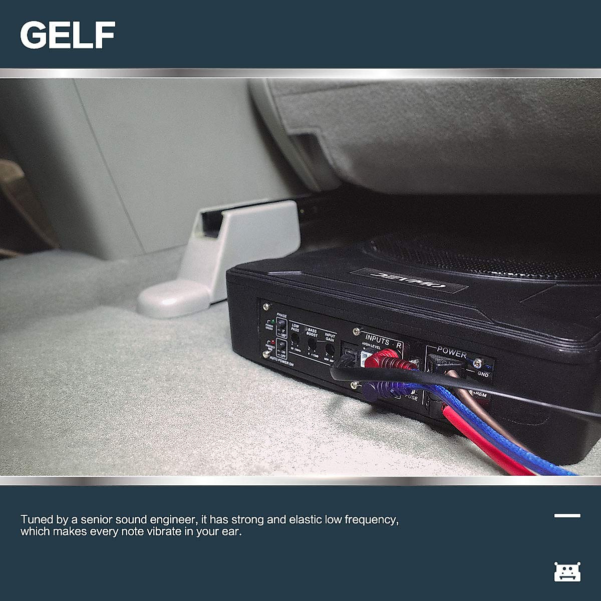 DEVMO GELF 8" Compact Enclosed Powered Enclosed Subwoofer for CAR Under seat