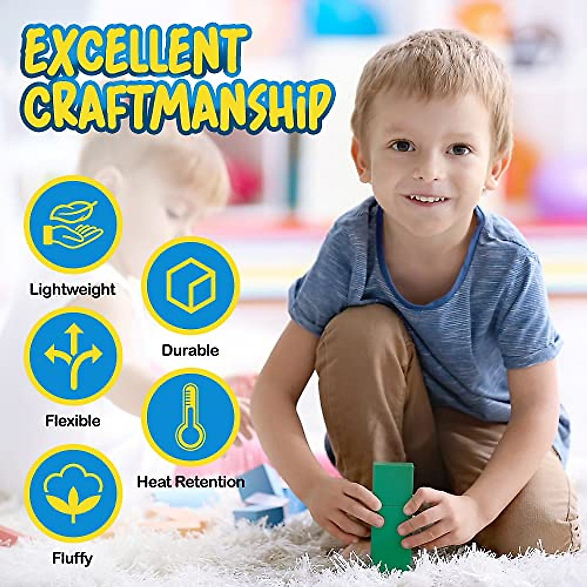 Debra Weitzner 6 Pairs Warm Fuzzy Socks for Kids with Grippers - Non Skid Slipper Socks for Toddlers - Solid Hearts 4-6 Yr