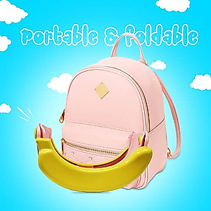 Banana Shaped Portable Travel Potty Training Seat for Toddlers by Jana Park Wares - Folding Kids Trainer Seats for Baby Boys & Girls - Easy to Use Foldable Toilet On The Go Chair for Toddlers (Pink)