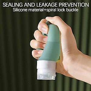 GAMAK 3Pcs Set Travel Bottles For Toiletries, Portable Silicone Travel Refillable Toiletry Bottle, 90ml/3oz Leakproof Squeezable Containers, for Shampoo, Conditioner, Lotion, Body Wash (S)