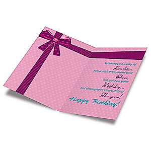 Birthday Card Sister With Love, Prime Greetings, Made in America, Eco-Friendly, Thick Card Stock with Premium Envelope 5in x 7.75in, Packaged in Protective Mailer
