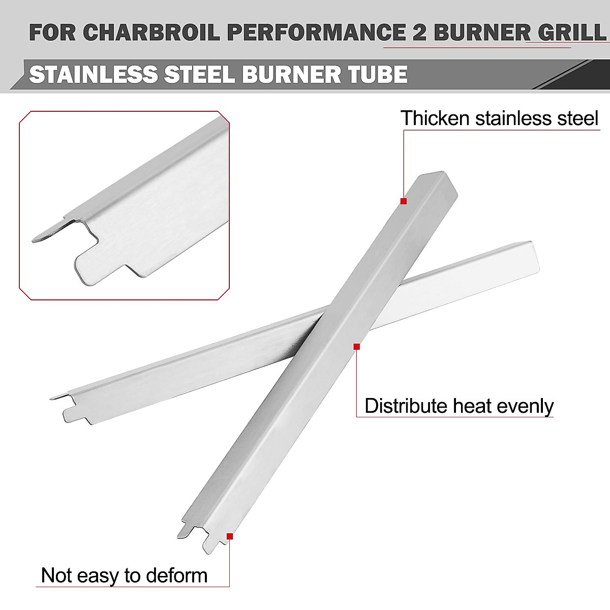 463630021 Heat Tent Replacement for Charbroil Performance 2 Burner Gas Grill Replacement Parts G325-0002-W1 Heat Plates Stainless Steel Heat Shield for Charbroil Grill Parts 463660421 463660021