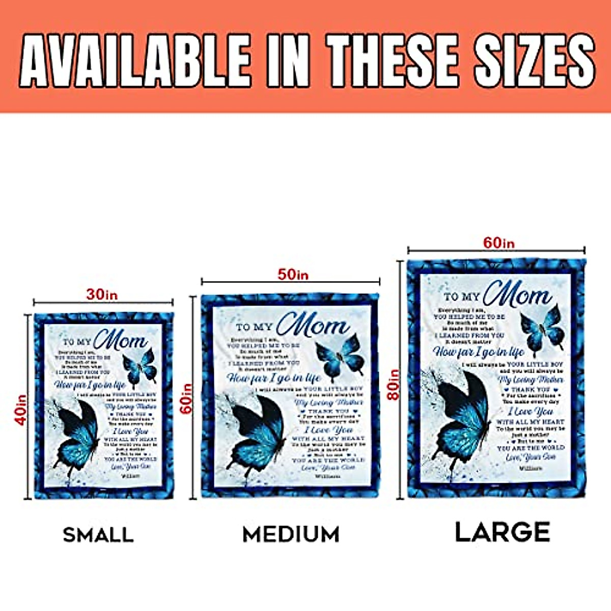 Toyshea to My Mom Blanket Everything I Am You Helped Me to Be Mom Gifts from Daughter Son Personalized Butterfly Throws Soft Sherpa Blanket Fleece Blanket for Mothers Day Christmas Birthday Presents