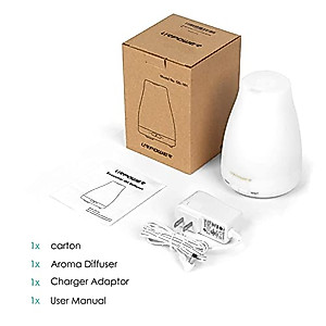 URPOWER 2nd Version Essential Oil Diffusers,Aroma Essential Oil Cool Mist Humidifier with Adjustable Mist Mode,less Water Auto Shut-Off and 7 Color Lights Changing for Home Office Baby