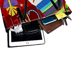 Women's Large Size Canvas Shoulder Bag Hobo Crossbody Handbag Casual Tote, Cartoon Snowman Merry Christmas