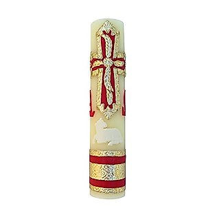 Easter Lent Candle Alpha Omega Sheep Catholic Candle