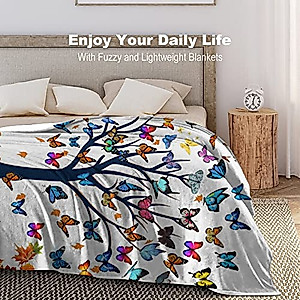 Butterfly Blanket Soft Lightweight Flannel Fleece Cartoon Throw Blankets Bedding for Bed Sofa Couch Chair Travel 50"X40"