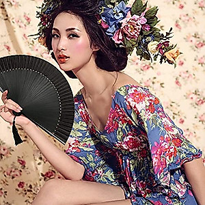 Decorative Folding Fans Bamboo Chinese Silk FashionJapan Style Hand Fans Popular Fan Handheld Folding Women Girls Show Fans Hand Held Elegant Fan fan
