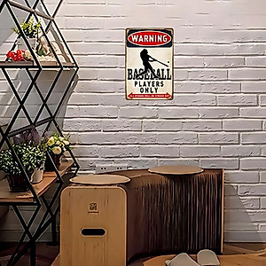 Vintage Baseball Wall Decor Sign - Metal Art for Boys Room Decor, Gift for Baseball Lovers - Perfect for Sports Themed Bedroom Decor, 8 x 12 Inch (928)