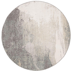 SAFAVIEH Jasper Collection 9' Round Grey / Gold JSP114A Modern Abstract Non-Shedding Dining Room Entryway Foyer Living Room Bedroom Area Rug