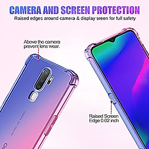 Gufuwo Case for Oppo A9 2020/OPPO A11X/OPPO A5 2020/OPPO A11 Cute Case Girls Women, Gradient Slim Anti Scratch Soft TPU Phone Cover Shockproof Protective Case for Oppo A9 2020 (Blue/Pink)