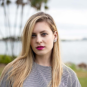 PammyJ Clear 20mm Crystal Framed Post Earrings Wedding Jewelry