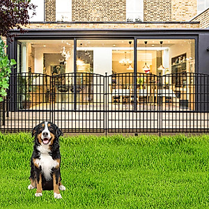 Zamsion Garden Fence 5 Panels, 31 in(H) x 11.8ft(L) Outdoor Animal Barrier Fence for Dog Pet, No Dig Decorative Garden Fencing Border for Yard and Patio, Rustproof Metal Wire Panel