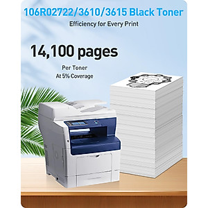 BAISINE Compatible 106R02722 Black Toner Cartridge Replacement for Xerox 106R02722 Work with Xerox Phaser 3610 WorkCentre 3615 Printer - High Yield 14,100 Pages (Black, 2 Pack)