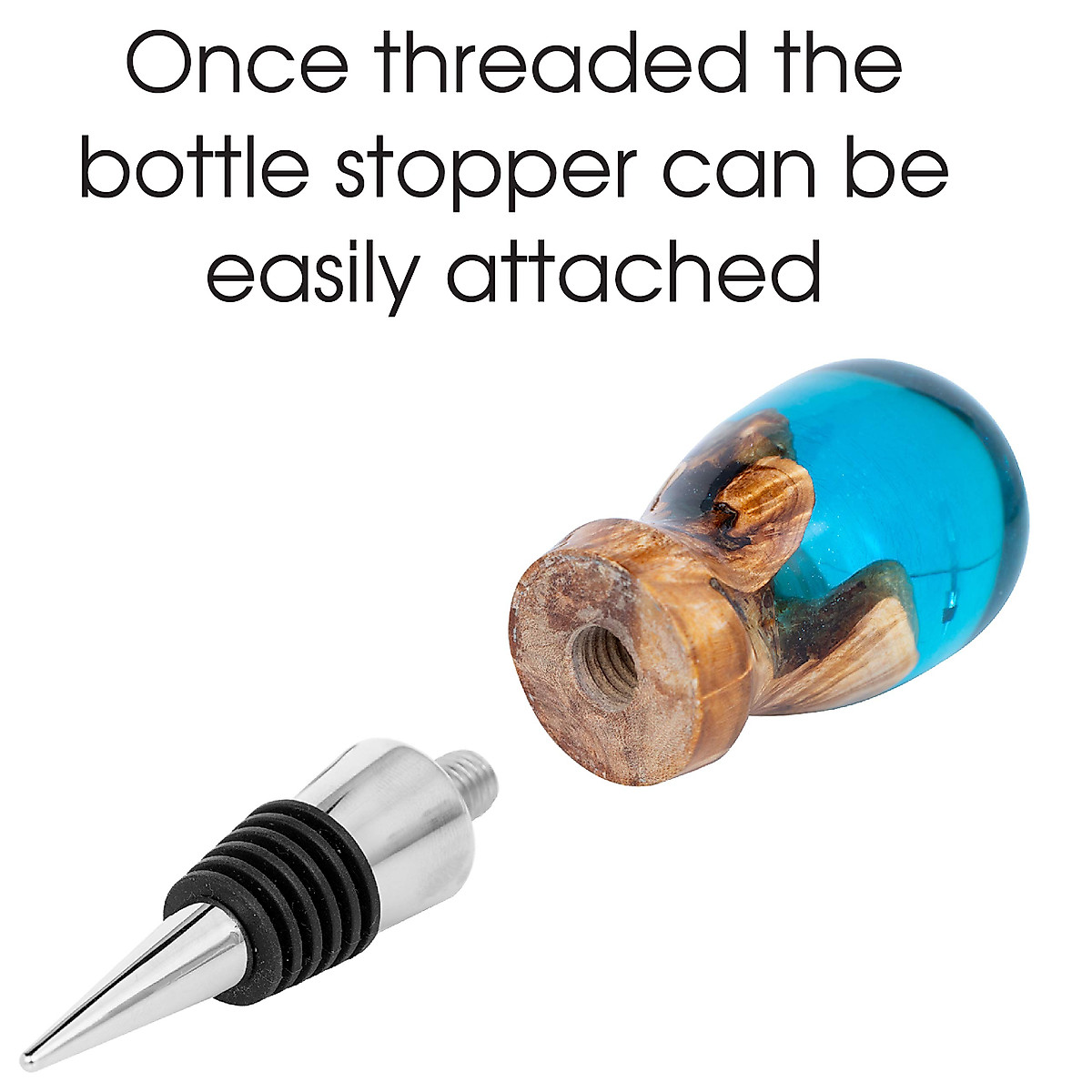 Deluxe Bottle Stopper Turning Kit with 2 Silicone Stoppers 3 Classic Chrome Stoppers 19/64 inch Drill Bit 1 inch 8 tpi Chuck and Ratcheting Handle with 3/8 inch Tap