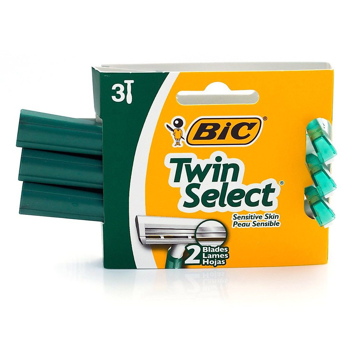 Bic Twin Select Shavers For Sensitive Skin 3 ea ( Pack of 4)