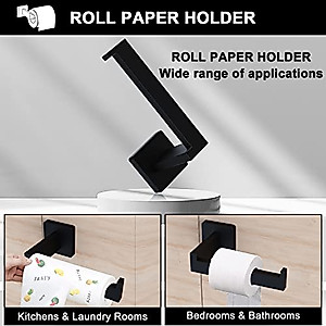 EWFEN Bathroom Hardware Accessories Set 5 Pieces Matte Black Towel Bar Set Wall Mounted, Stainless Steel, 23.6-Inch