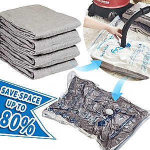 Hibag Vacuum Storage Bags, Space Saver Vacuum Seal Storage Bags 30-Pack Sealer Bags for Clothes, Clothing, Bedding, Comforter, Blanket (30C)