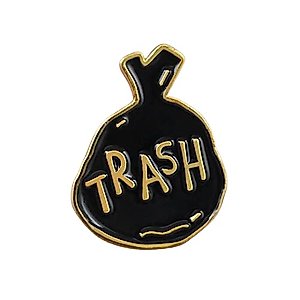 Trash Bag Enamel Pin with Safety Backing