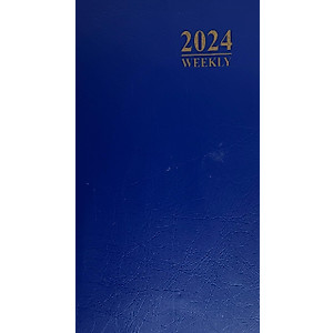 2024 WEEKLY Business Pocket Planner Agenda Calendar Appointment Diary Book 4x6 3x6 (Blue)