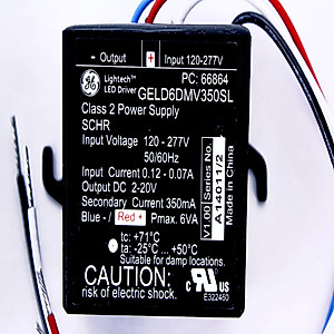 Lightech 66864 6-watt 120-277V Input Constant Current LED Driver (GELD6DMV350SL 66864)