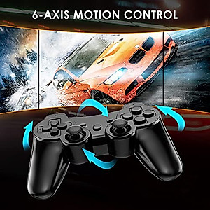 Boowen Wireless Controller for PS3, Upgraded Gaming Controller, 6-Axis High Performance Motion Sense Double Shock 360° Analog Joysticks Remote, Compatible with Sony PlayStation 3