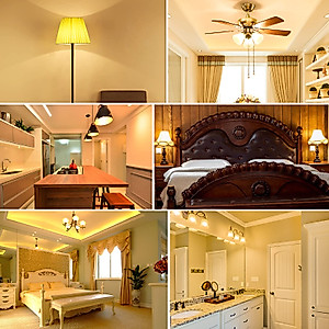 TAIYALOO E12 LED Bulb 5W C7 Light Bulb, 40W E12 Halogen Equivalent, Warm White 3000K, T6 Small Base, 120V 450LM E12 LED Candelabra Bulbs for Chandelier, Ceiling Fan, Salt Lamp, Non-Dimmable, 6 Pack