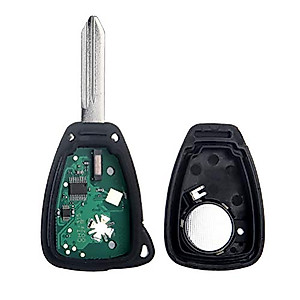 ZENITHIKE Replacement Keyless Entry for Smart Proximity Remote Key Fob Uncut Ignition Keyless 4 Buttons with Key Blade 05 06 07 08 09 10 11 12 13 14 15 16 for Jeep for Chrysler for Dodge X 1