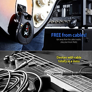 Xvive U2 Wireless Guitar System Rechargeable 2.4GHz Guitar Wireless Transmitter and Receiver for Electric Guitar Bass Violin Keyboard