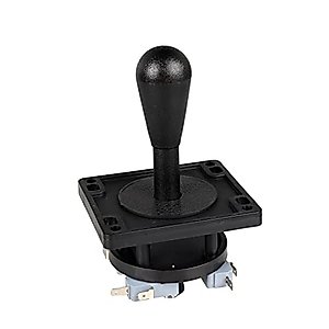 Avisiri American Style Arcade 2Pin Joystick Switchable from 8 Ways Operation, Elliptical Black Handle, Precision 187" 4.8mm Terminal for Video Games Arcade1UP Machine Parts (Black)
