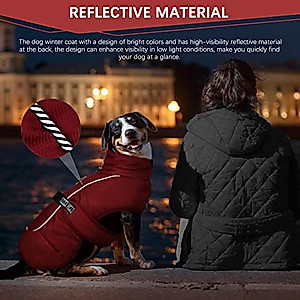 ROZKITCH Extra Warm Dog Coat Reflective Adjustable Dog Jacket Dog Winter Coat with Buckle Fleece Turtleneck Dog Jacket for Cold Weather Soft Winter Coat for Small Medium Extra Large Dogs
