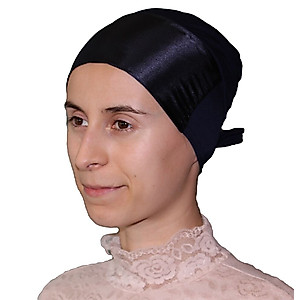 Firdevs Luxury Satin Islamic Women's Hijab Bonnet Underscarf (Navy Blue)