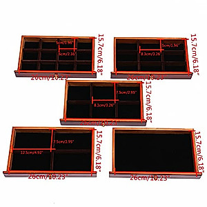 TFCFL Wooden Jewelry Box for Women, 6 Layers Jewelry Storage Organizer Box for Jewelries, Ring, Watches, Necklace (Brown)