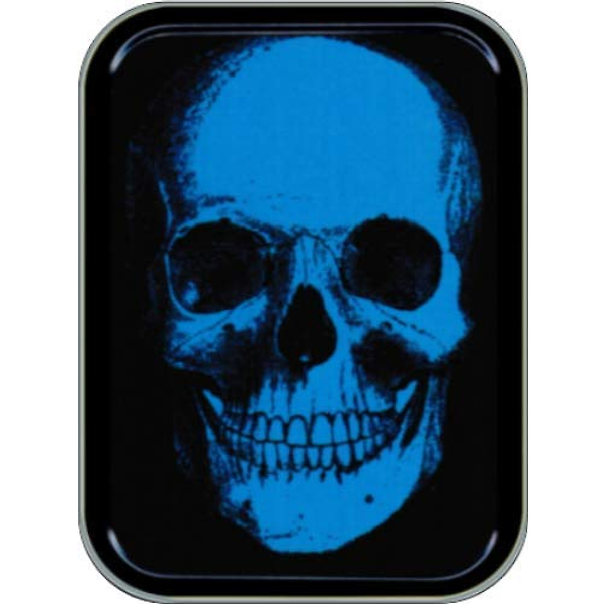 Stash Tins Blue Skull Storage Container 4.37" L x 3.5" W x 1" H