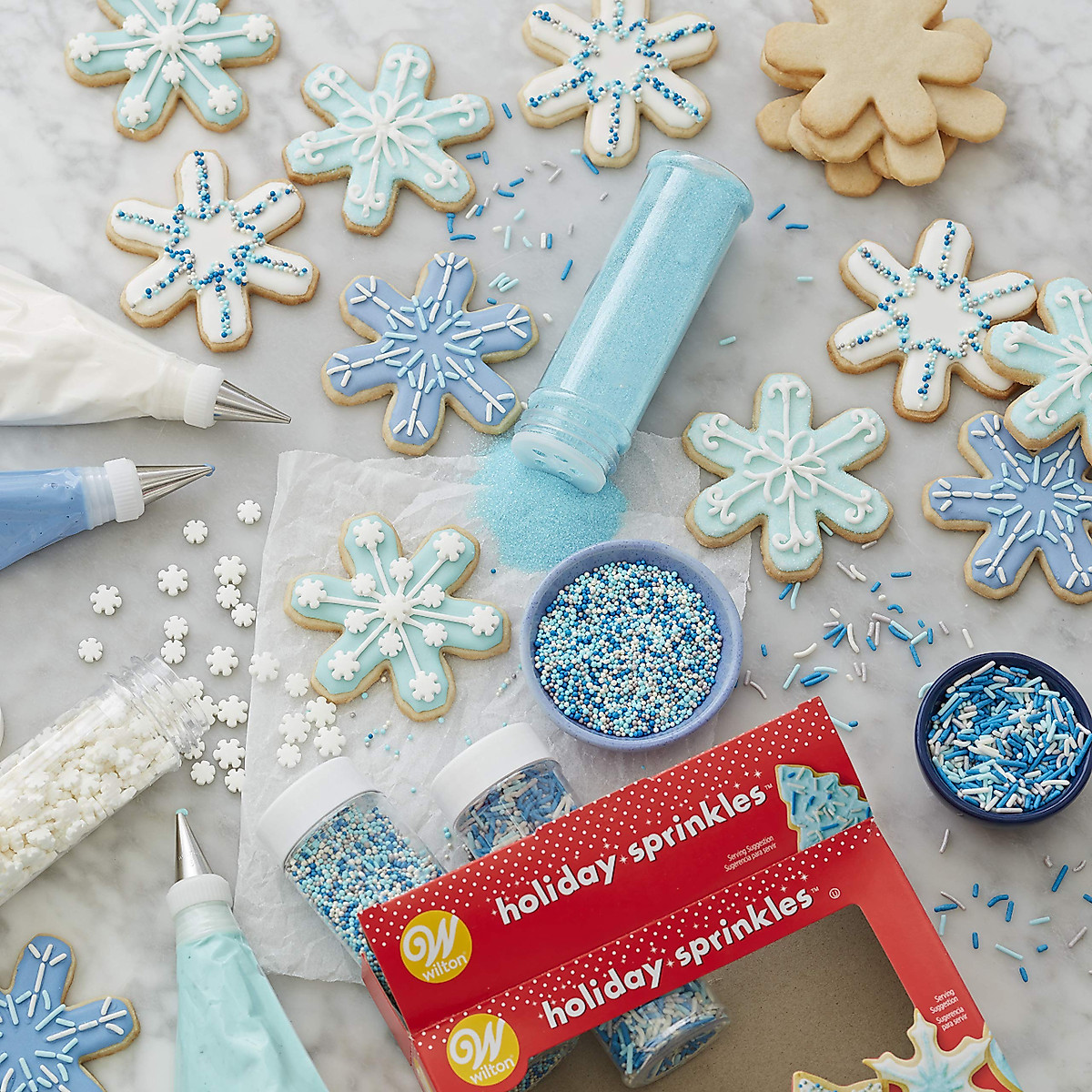 Wilton Winter Sprinkles Mega Set of 4, 16.6 oz, blue and white