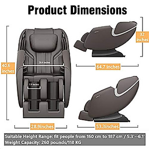 BOSSCARE Massage Chair Recliner with Zero Gravity, Full Body Airbag Easy to Assemble with Bluetooth Speaker, Foot Roller Black
