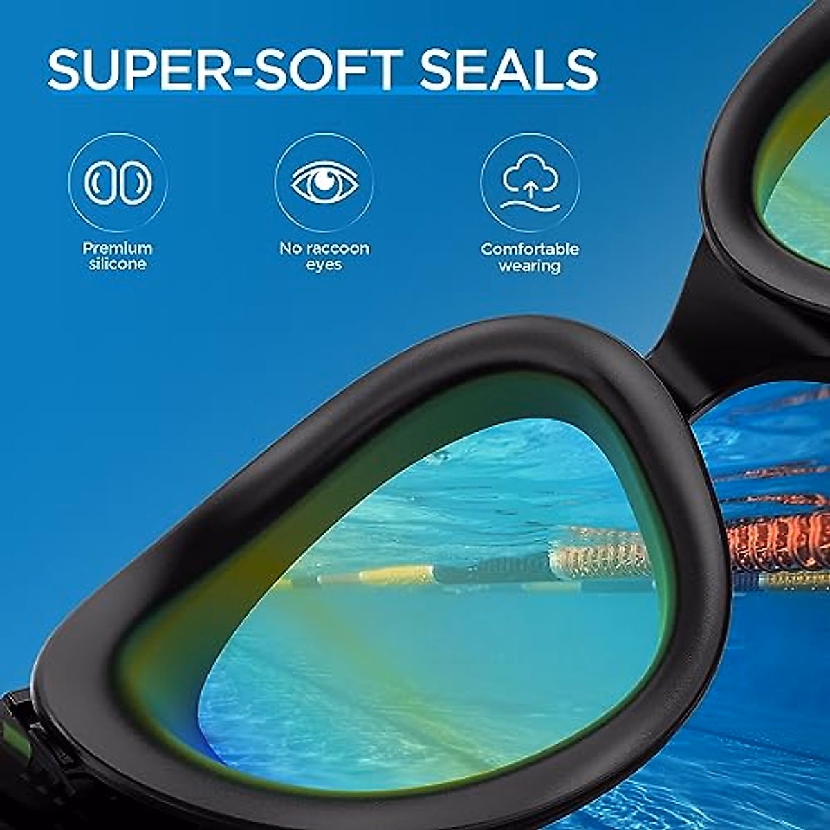 SwimStars Swim Goggles, Swimming Goggles for Adult Men Women Anti Fog No Leaking Pool Goggles