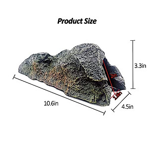 BNOSDM Reptile Hides Large Rock Aquarium Habitat Decor Rock Terrarium Habitat Decor Ornament Shelter for Snake Geckos Lizards Bearded Dragon Turtle Frogs Spiders Amphibians