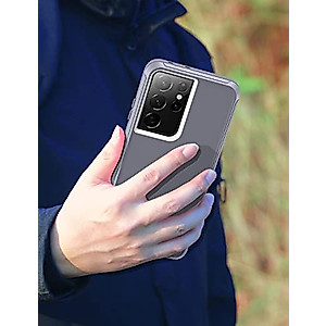 MXX Case Compatible with Galaxy S21 Ultra, 3-Layer Super Full Heavy Duty Body Bumper Cover/Shock Protection/Dust Proof, Designed for Samsung Galaxy S21 Ultra 5g (6.8 Inch) 2021 - (Gray/White)