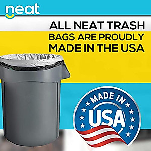 Neat Tall Kitchen 30 Gallon Drawstring Trash Bags - (MEGA 120 COUNT) - Triple Ply Fortified, Eco-Friendly 50% Recycled Material, Neutralize+ Odor Technology, Reversible Black and White Garbage Bags