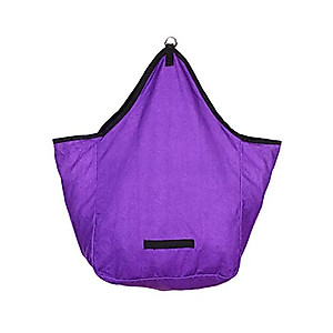 WESTRIDE Nylon Large Horse Hay Bag with D Ring Heavy Duty Extra Wide Width 19" L x 19" H x 12W(Purple)