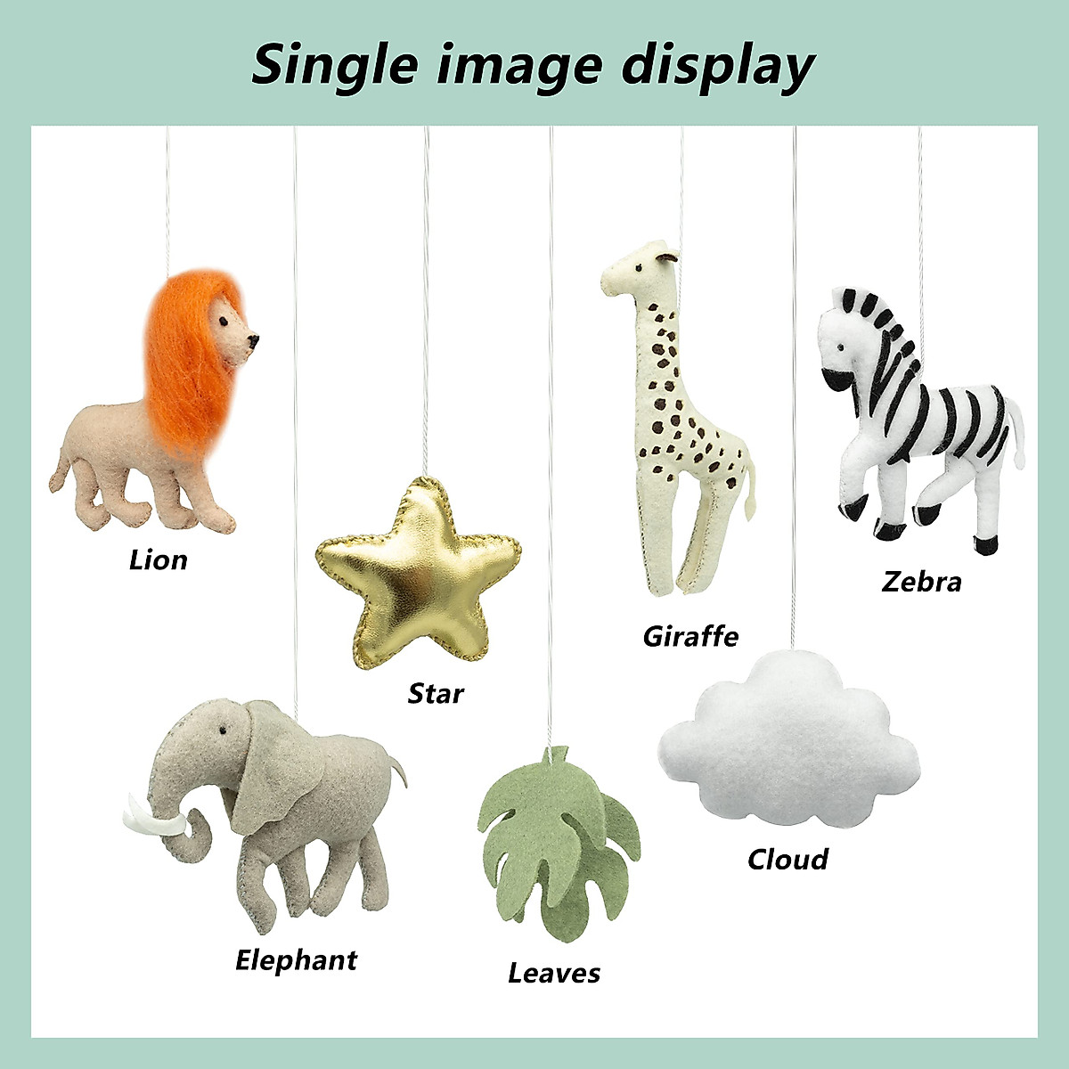 Nicepoch Musical Jungle Baby Crib Mobile for Boys & Girls - Wild Animals Nursery Mobiles - Safari Nursery Room Decor - Bassinet Mobile with Extension Arm Holder, 1.0 Count