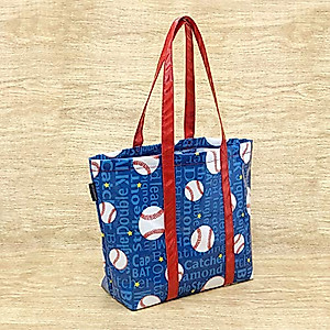 Passion for Baseball Collection 19"x13"x7" Expandable Foldable Stylish Tote Bag
