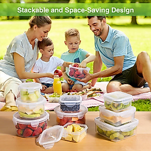 UULID 48 PCS Food Storage Containers with Lids (24 Containers & 24 Lids) Leakproof Reusable BPA Free Food Storage Containers Snap Lid plastic Meal Prep Containers locking Lids