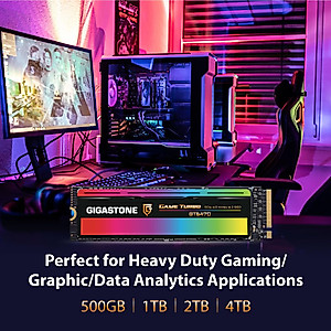 Gigastone M.2 SSD 2TB PCIe 4.0 NVMe SSD Internal Gaming Solid State Hard Drive Upgrade PC Laptop PS5 Storage Turbo Speed Response for Gamers 3D Rendering 4K 8K Video Editing Creators up to 7,000MB/s