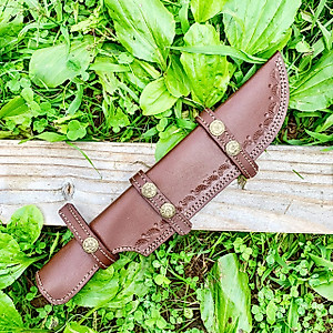 13" long custom handmade leather Sheath fits up to 8"—8.5" cutting blade knife